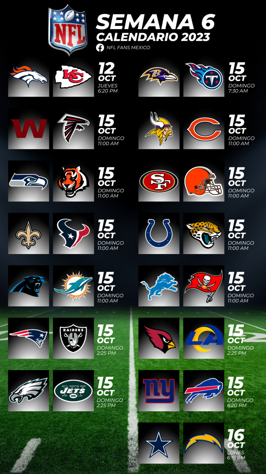 El Calendario de Juegos de la NFL 2023